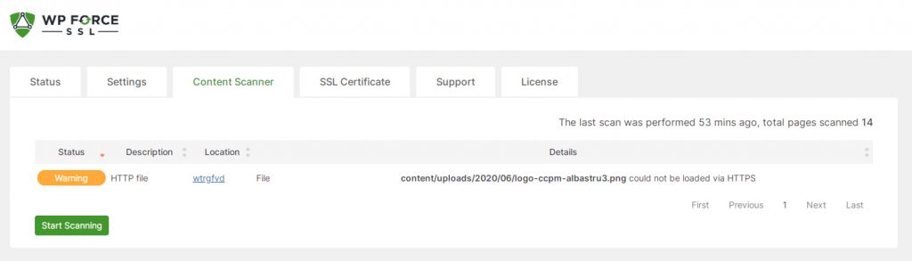 Content Scanner – WP Force SSL
